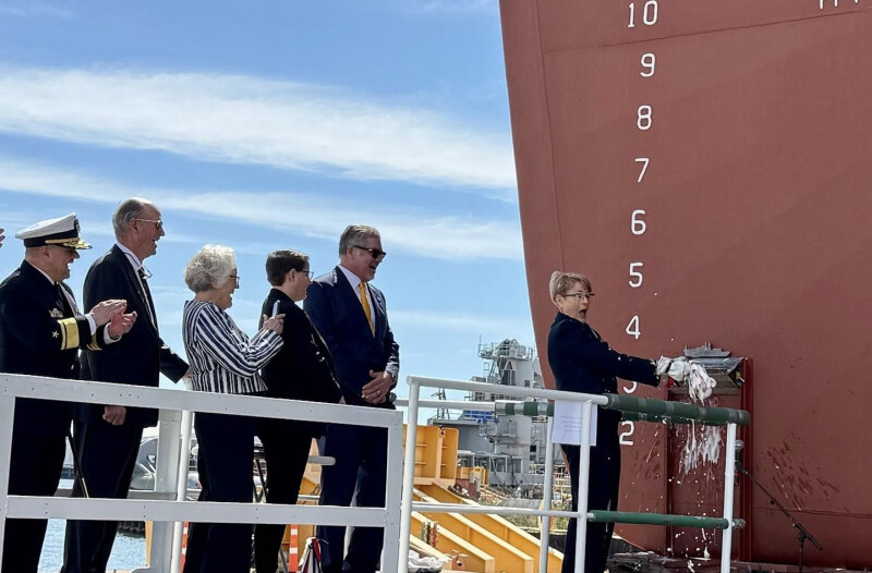 Navy oceanographic survey ship Robert Ballard christened | WorkBoat