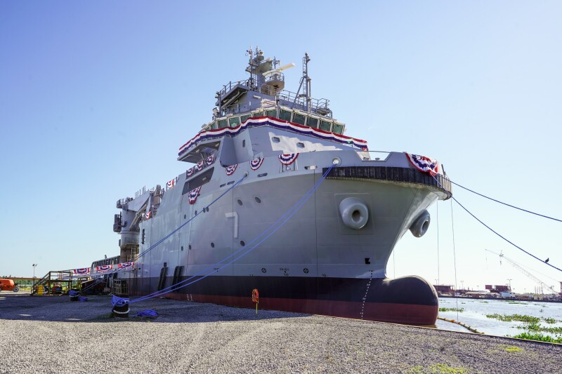 Bollinger lays keel for Navy's ninth Navajo T-ATS vessel | WorkBoat